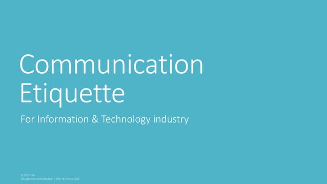 Professional Communication Etiquette | PPTX | Email | Internet