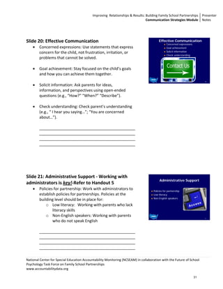 Unit 2: Communication - Parental Involvement Notes | PDF