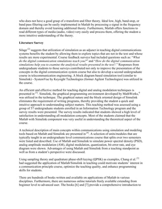 Communication systems-theory-for-undergraduate-students-using-matlab | PDF | Undergraduate ...