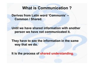 Communication - The Basics | PDF