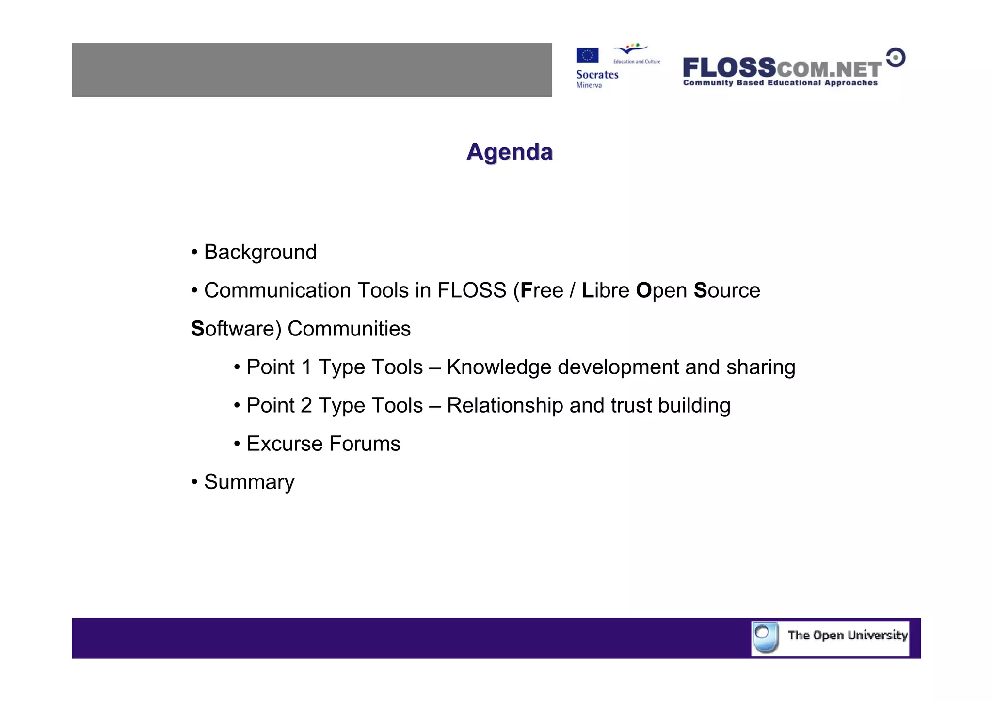 Communication tools in FLOSS communities | PPT