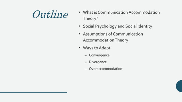 Communication Accommodation Theory | PPTX | Dating | Family and ...