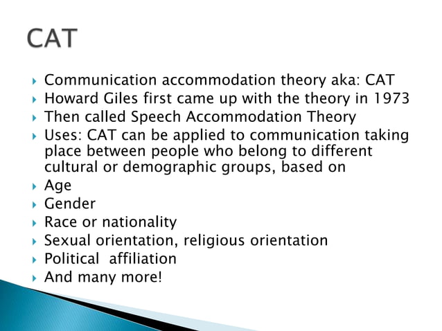 Communication accommodation theory | PPTX