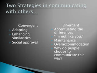 Communication accommodation theory | PPTX