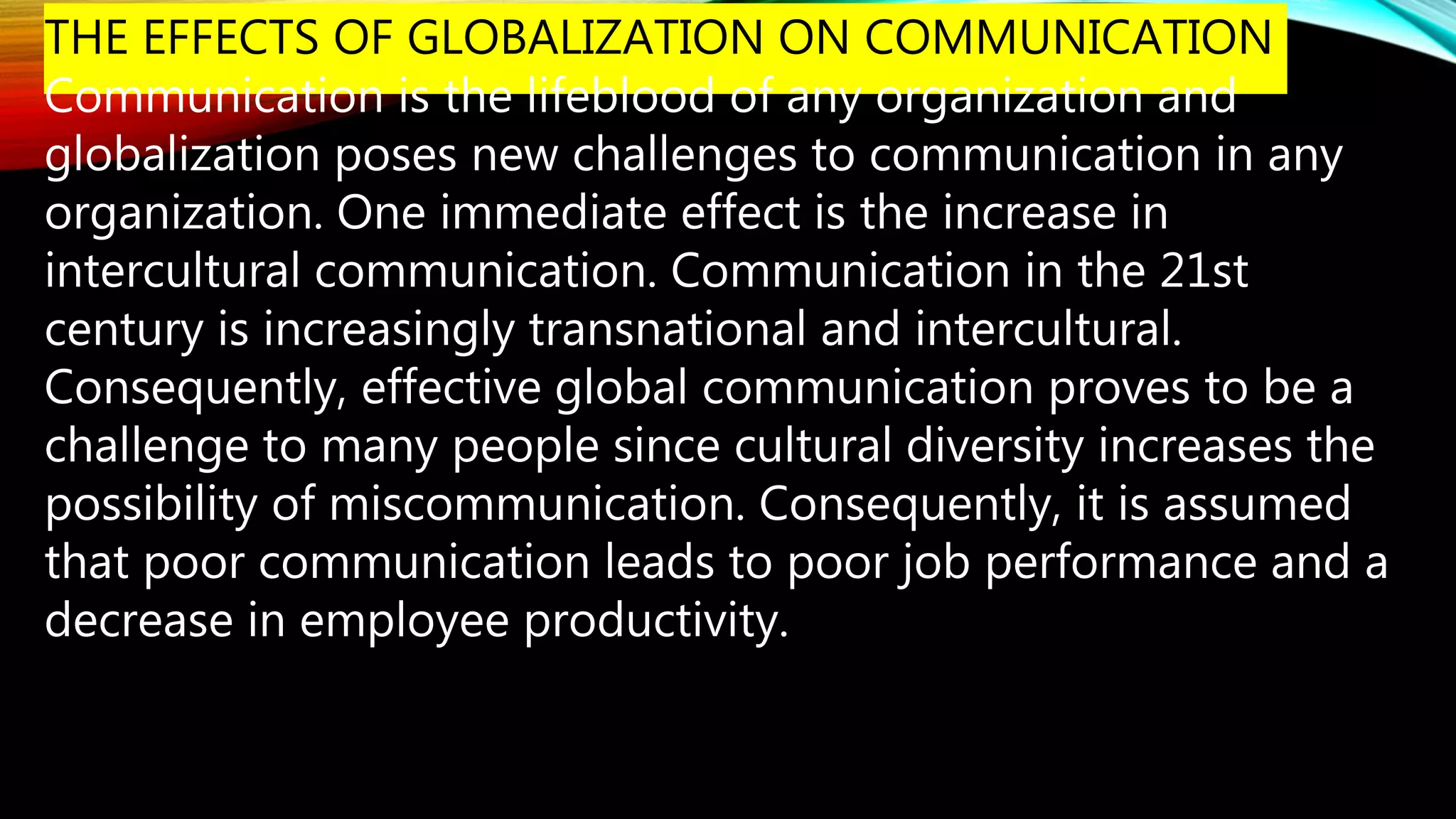 Communication and globalization | PPTX