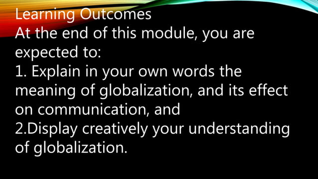 Communication and globalization | PPTX