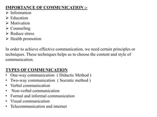 Communication and health education, 1st gnm | PPTX
