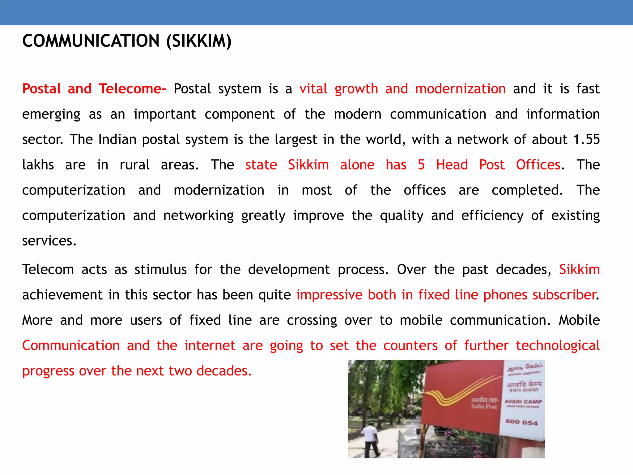 Communication and industry of sikkim | PDF