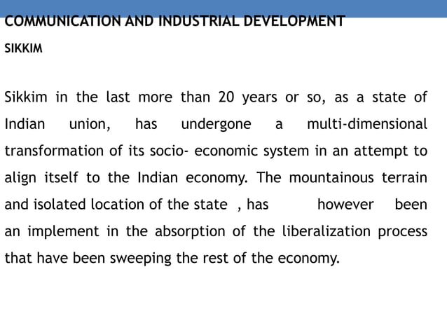 Communication and industry of sikkim | PDF