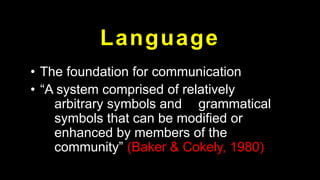 Communication and Language ~ An Overview | PPT