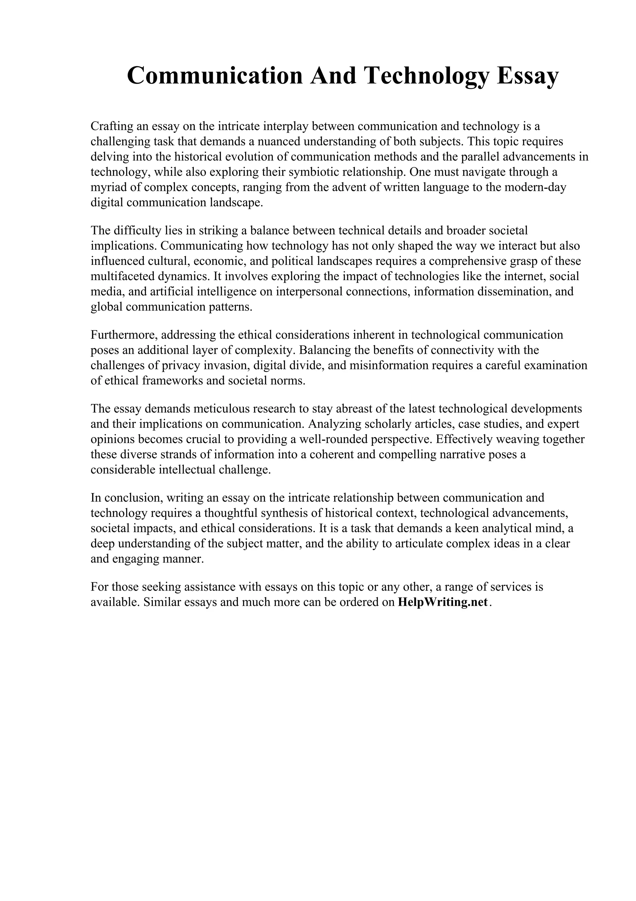 Communication And Technology Essay.pdf