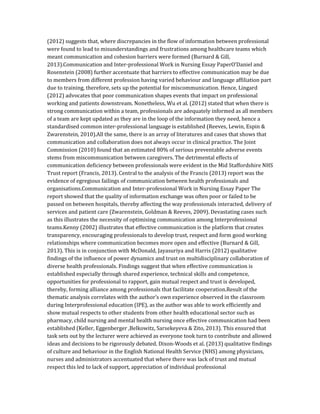 Communication and Work in Nursing Essay Paper.docx