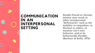 Communication apprehension in Interpersonal settings | PDF