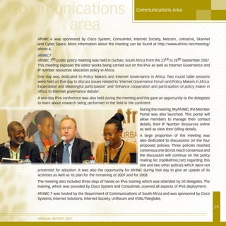 AFRINIC Annual Report 2007 - Communication area | PDF