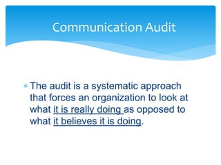 Communication Audit | PPTX