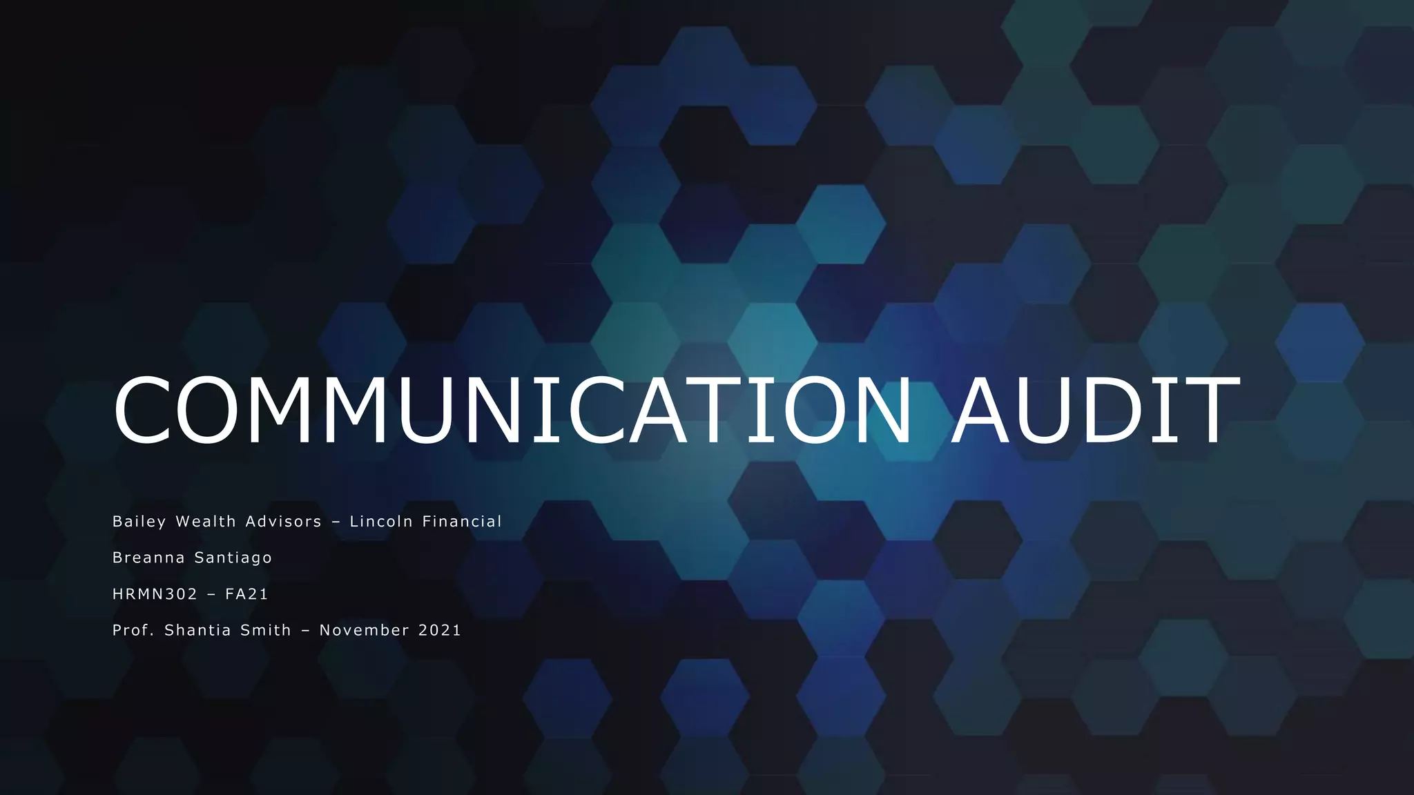 Communication audit | PPTX