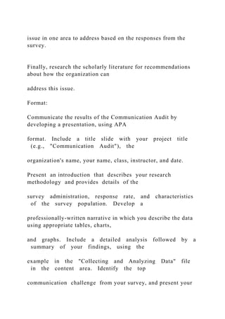 Communication Audit Presentation (30 points) Outcomes 2 and 4 .docx