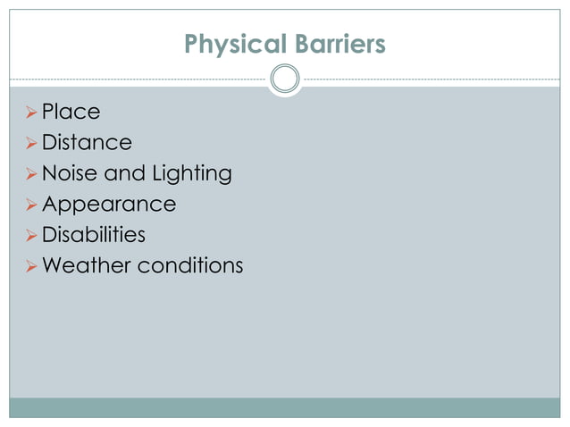 Communication barriers | PPTX | Medical Health