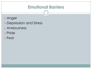 Communication barriers | PPTX | Medical Health