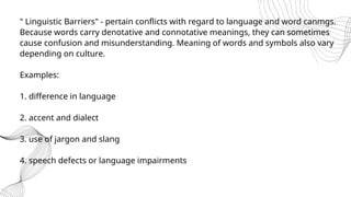 ORAL COMMUNICATION: COMMUNICATION BARRIERS.pptx