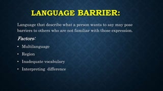 Communication barrier presentation for beginners | PPT