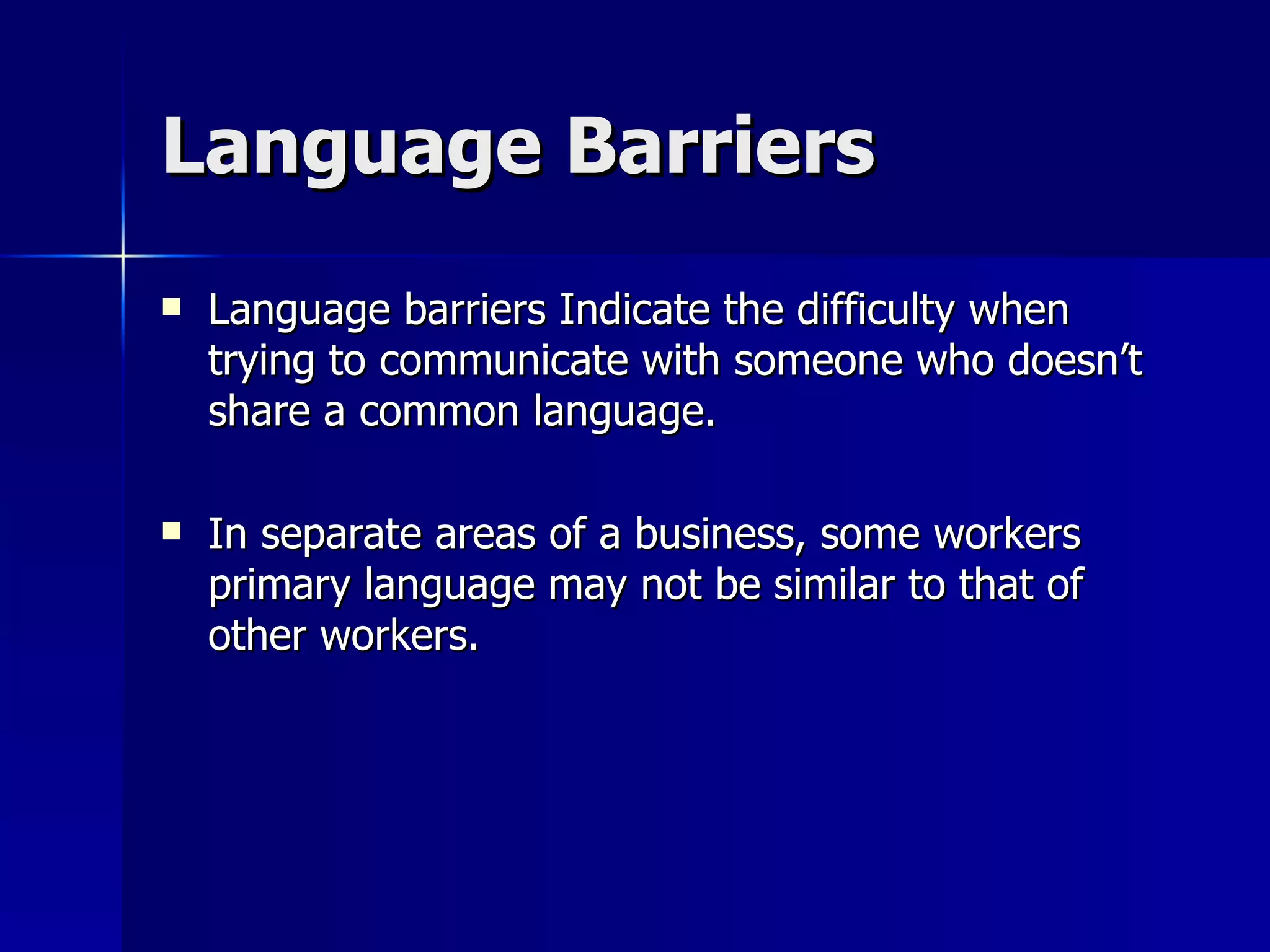 Communication barriers presentation main | PPT