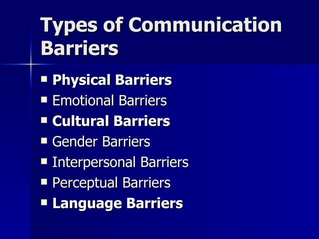 Communication barriers presentation main | PPT