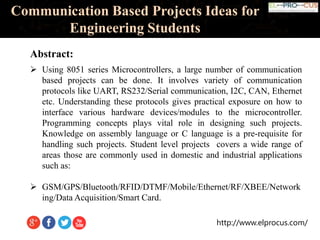 Communication Based Projects Ideas for Engineering Students | PPTX