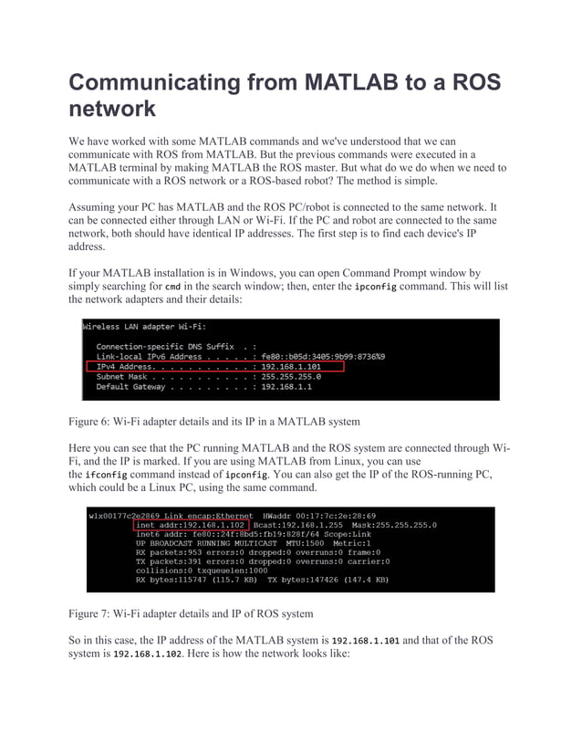 Communication Between Matlab Ros Toolbox And Ros Network Pdf