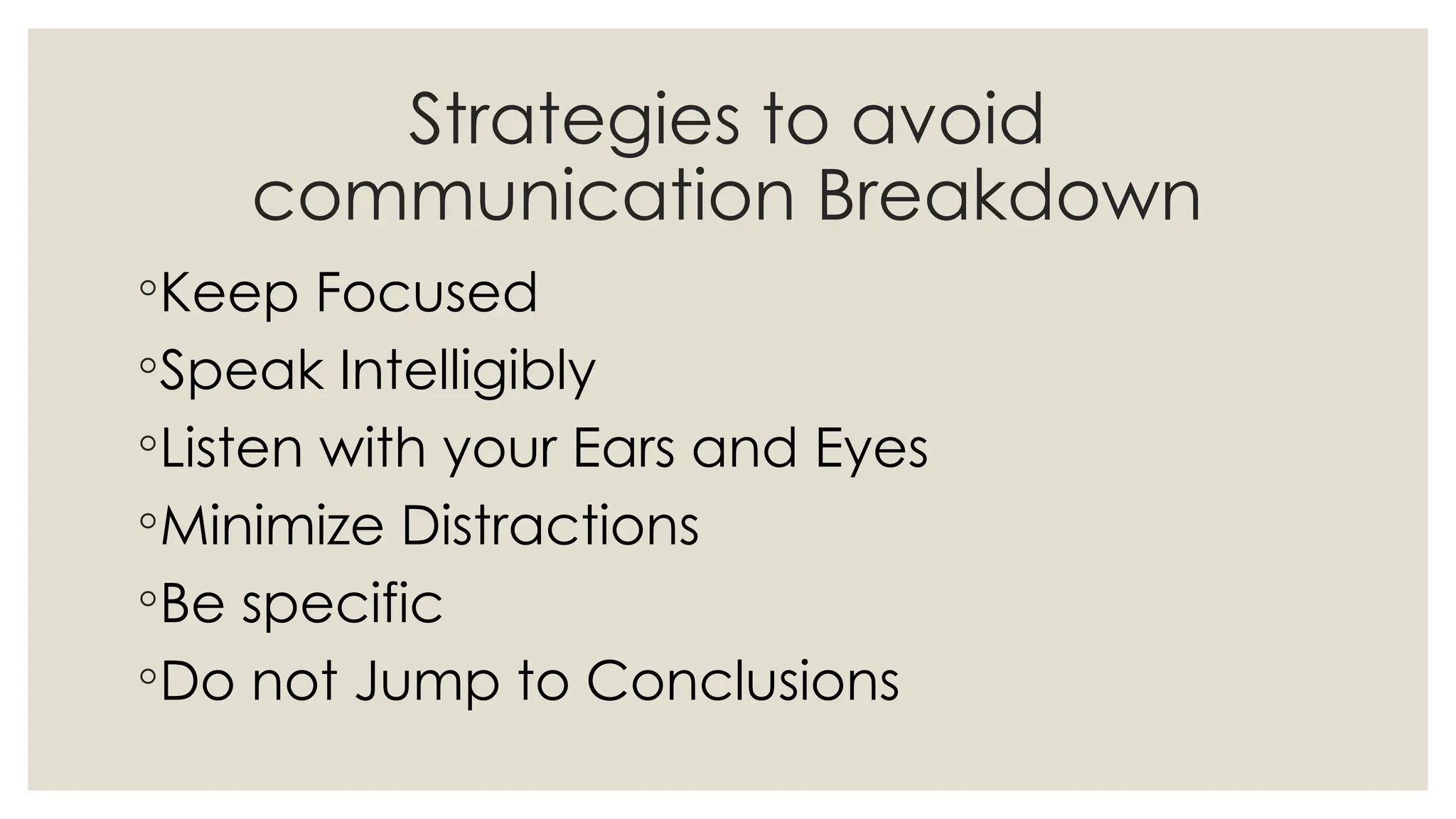 Strategies to Avoid Communication Breakdown | PPTX