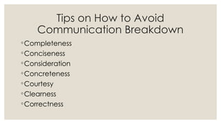 Strategies to Avoid Communication Breakdown | PPTX