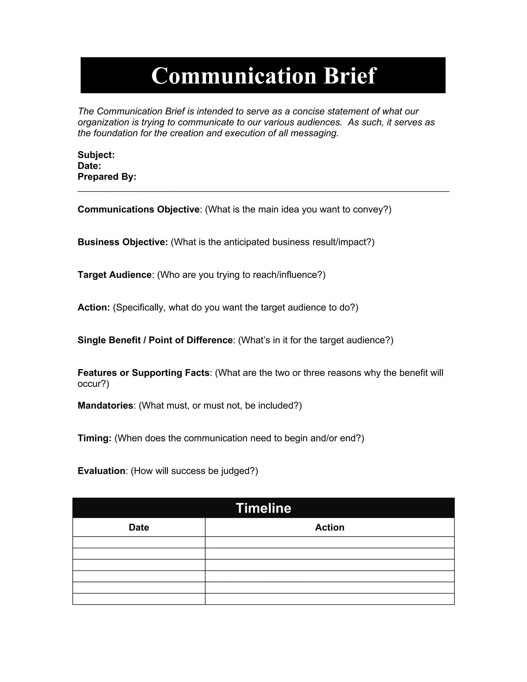 Communication brief | DOC
