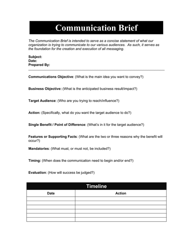 Communication brief | DOC