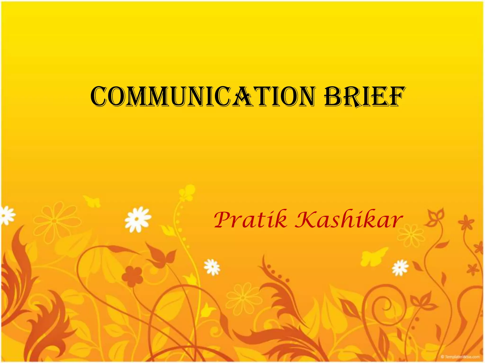 Communication brief | PPTX | Television | Entertainment