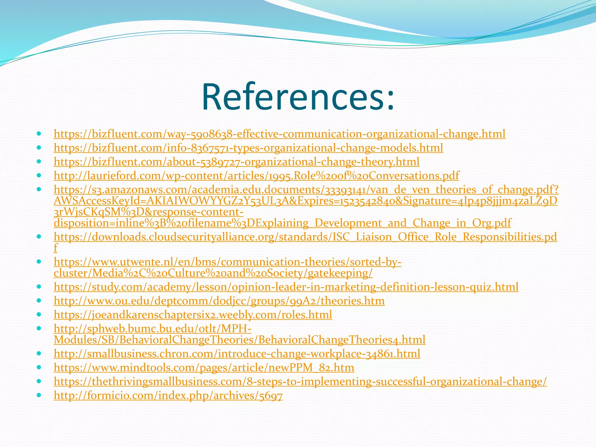 Communication & Change in Organizations | PPTX