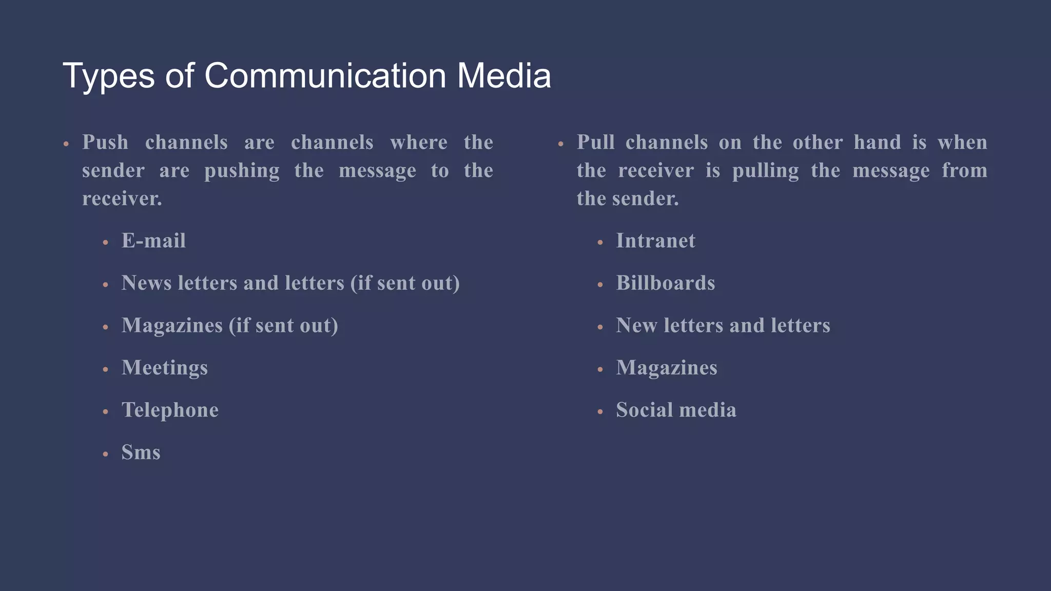 Communication Media/Channel - Meaning, Roles and Types | PPTX