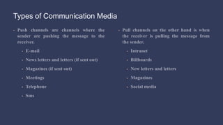 Communication Media/Channel - Meaning, Roles and Types | PPTX