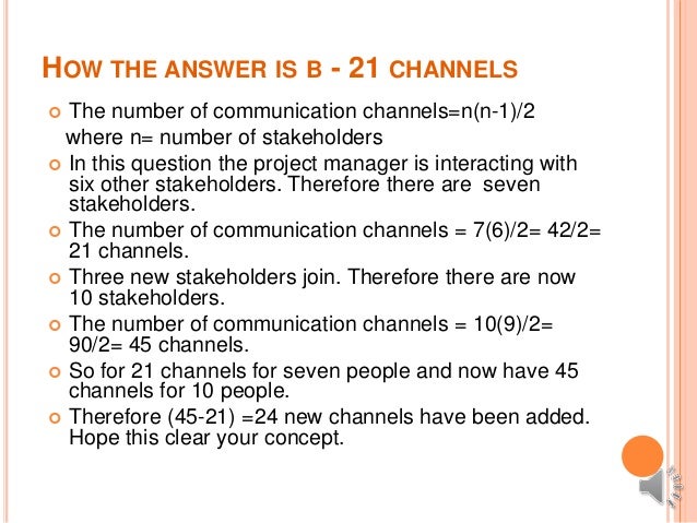 PMP Communication channels example