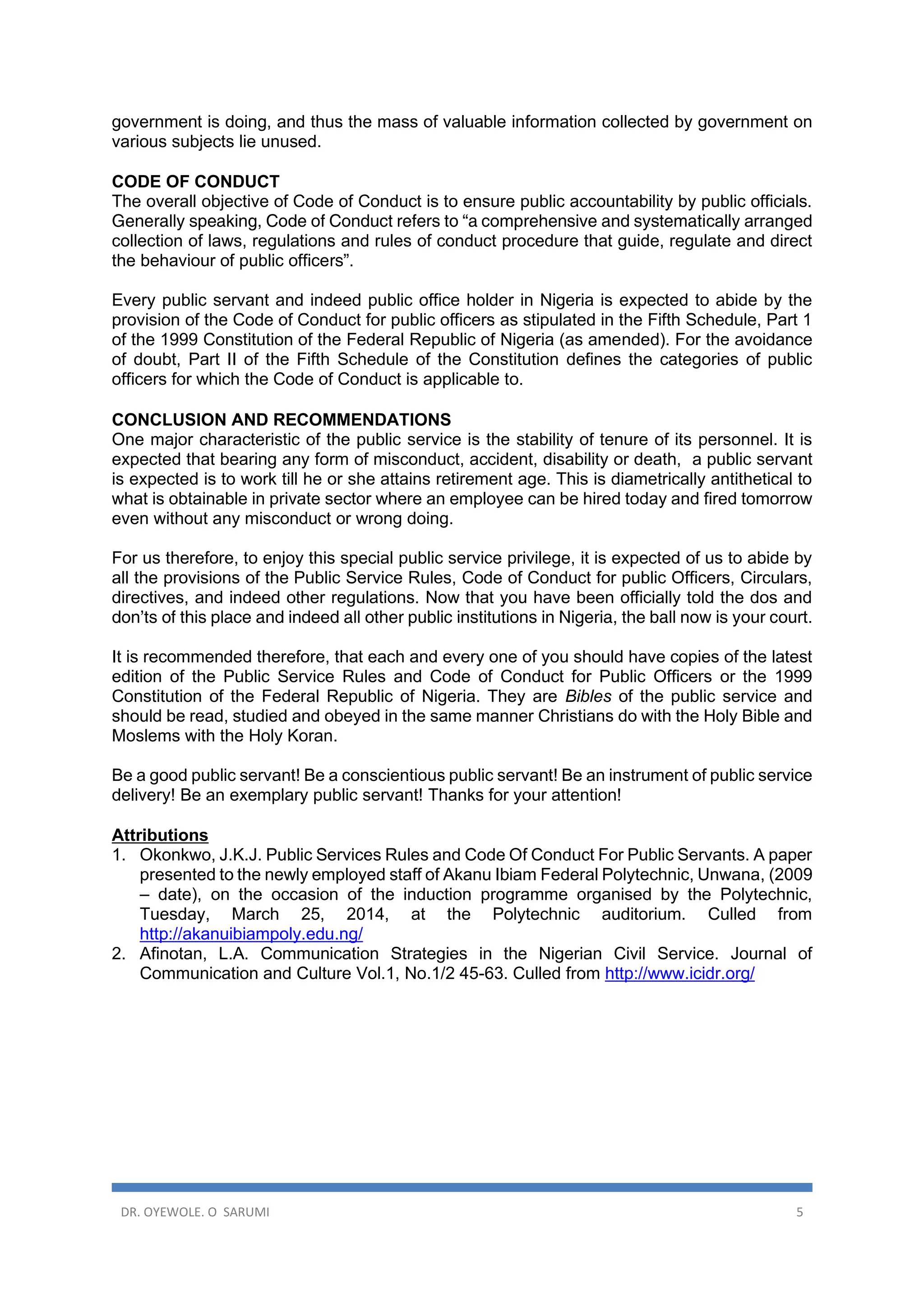 Communication channels within the public service in nigeria | PDF