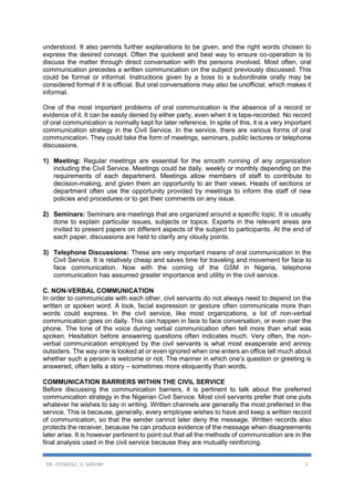 Communication channels within the public service in nigeria | PDF