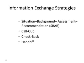 Communication collaboration conflict presentation for medical, dental ...