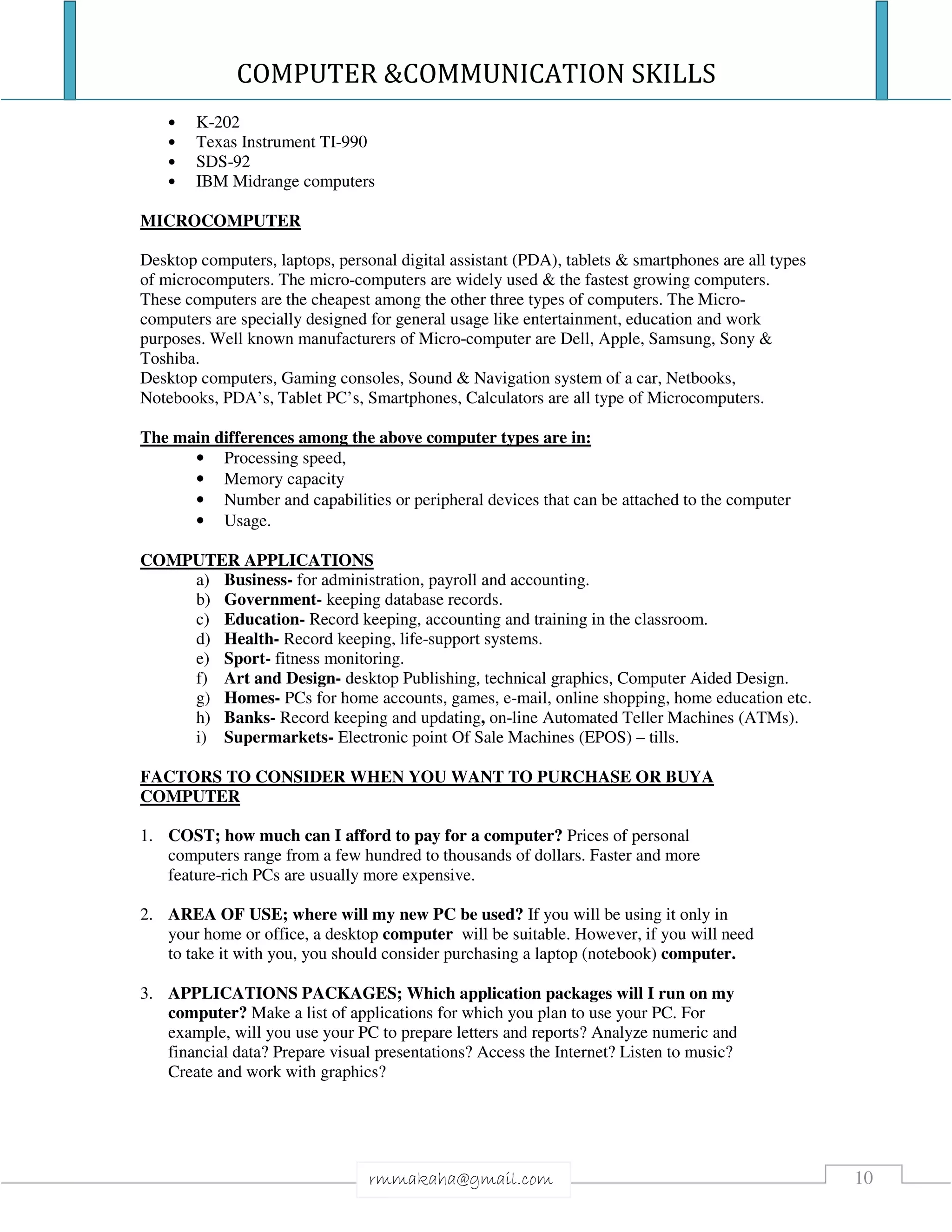 COMMUNICATION & COMPUTER SKILLS | PDF