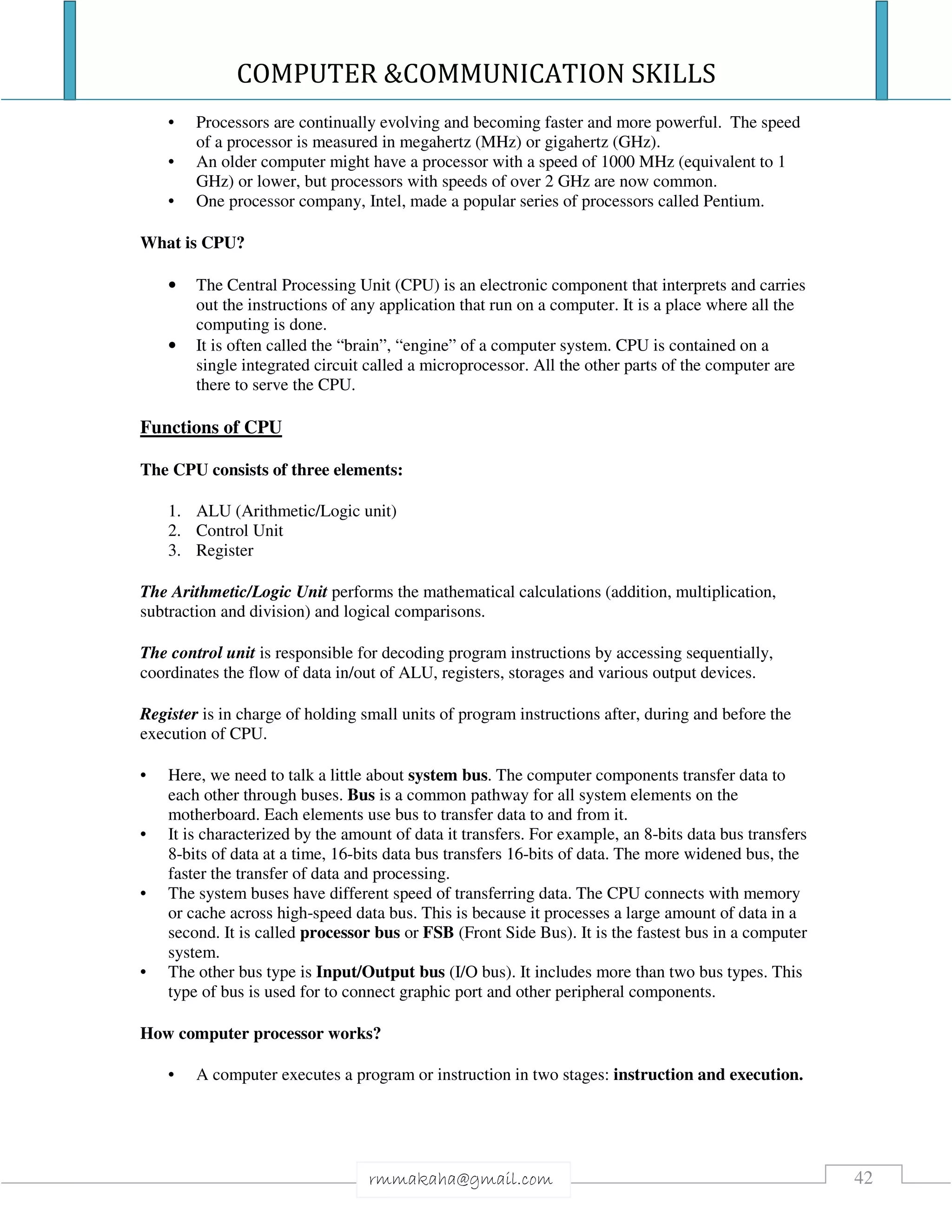 COMMUNICATION & COMPUTER SKILLS | PDF