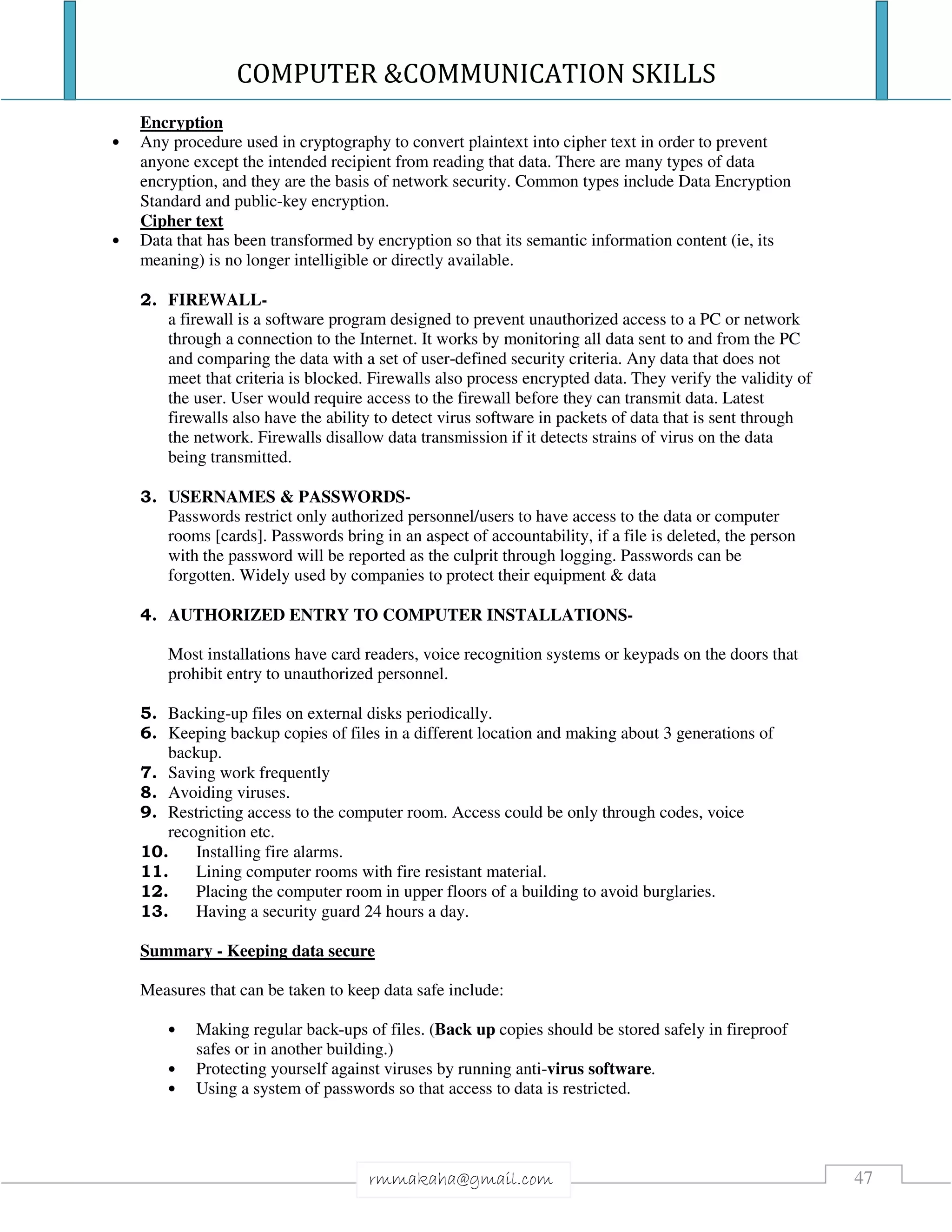 COMMUNICATION & COMPUTER SKILLS | PDF