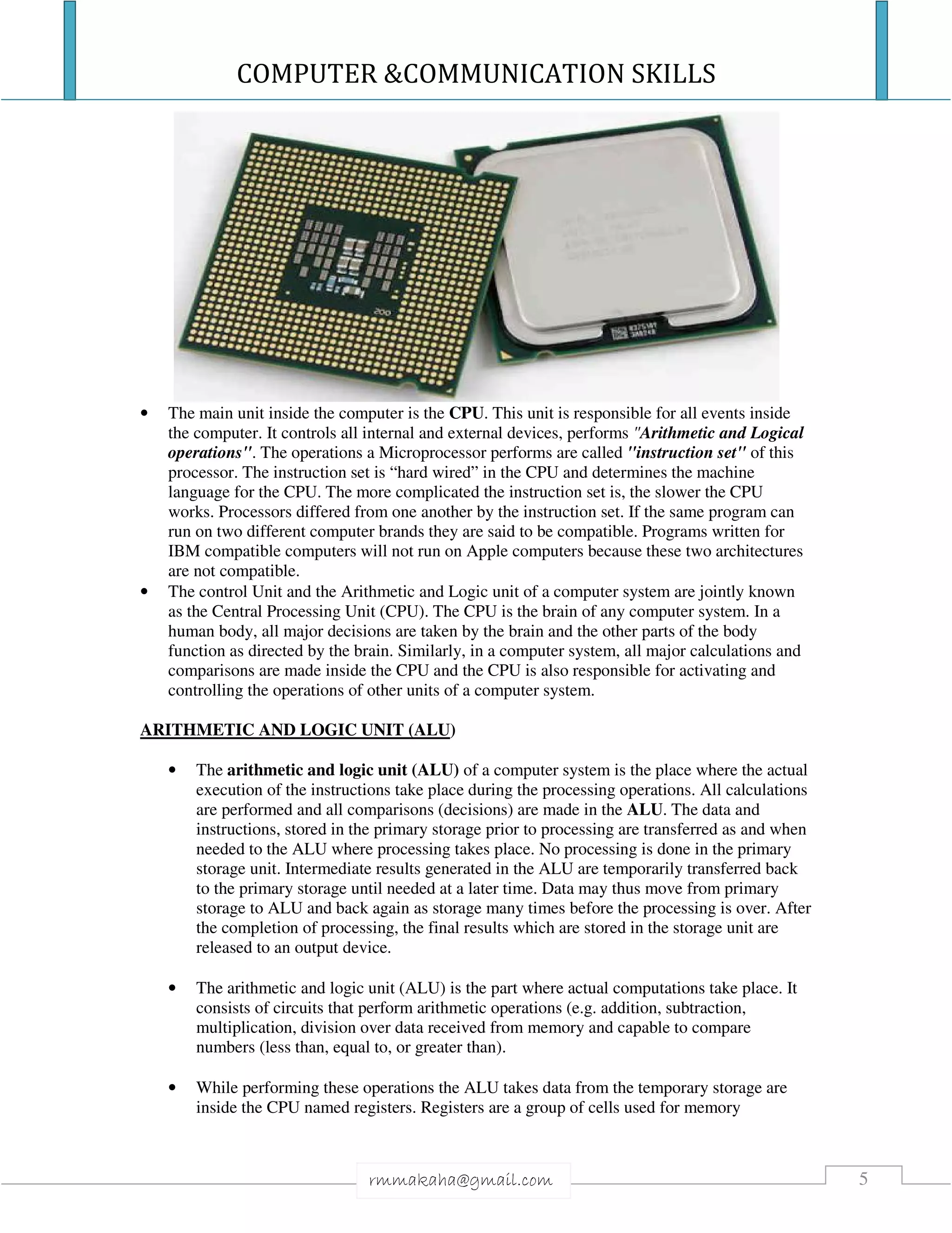 COMMUNICATION & COMPUTER SKILLS | PDF