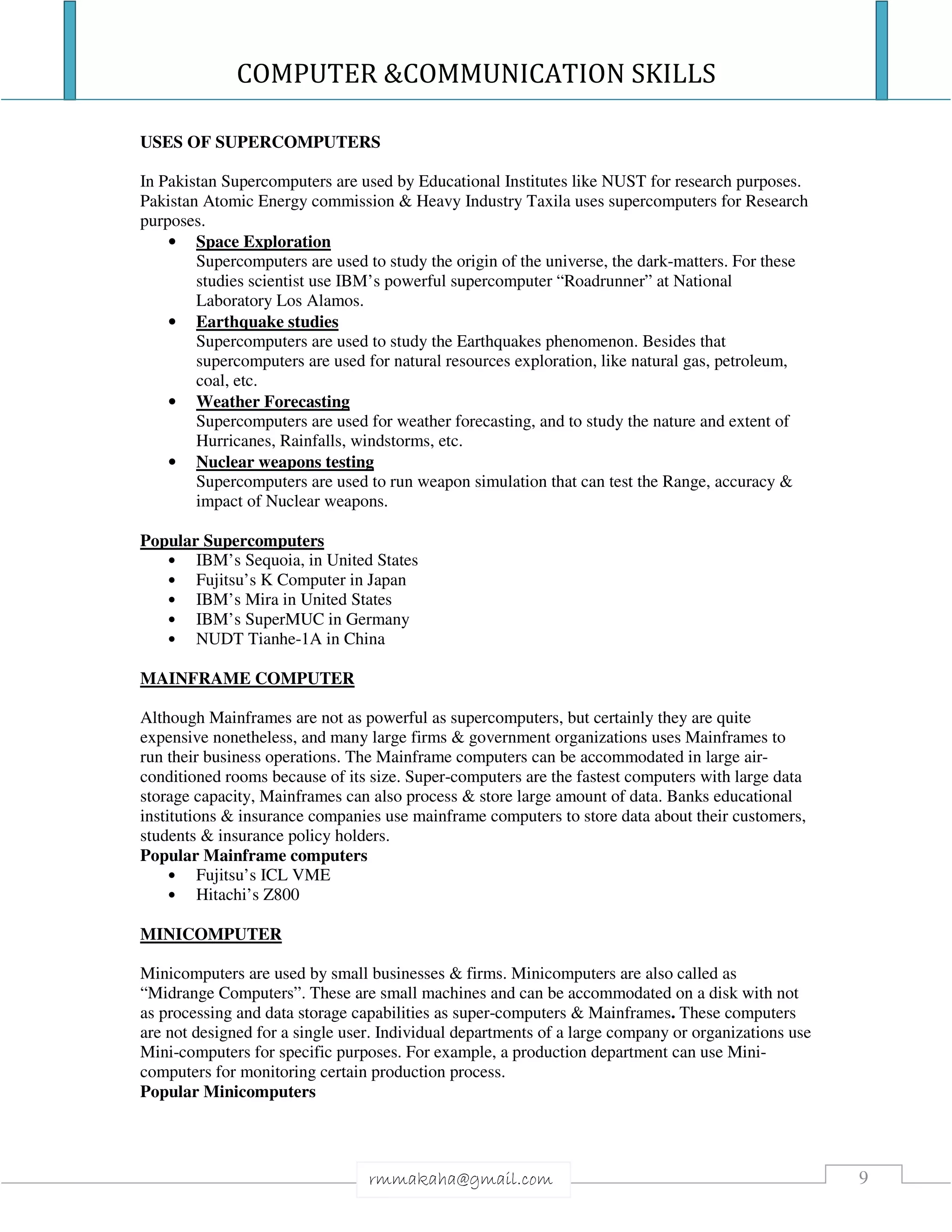 COMMUNICATION & COMPUTER SKILLS | PDF