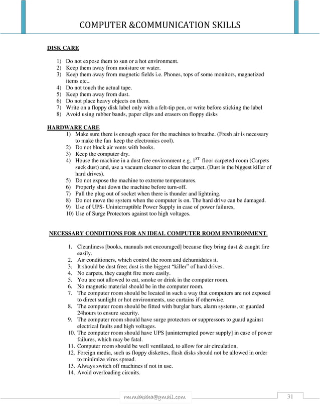 COMMUNICATION & COMPUTER SKILLS | PDF