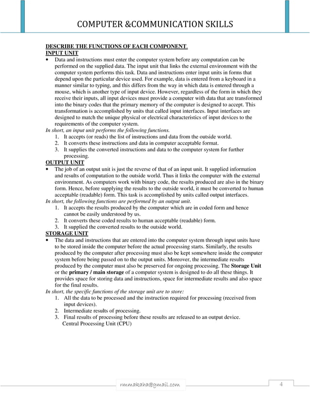 COMMUNICATION & COMPUTER SKILLS | PDF