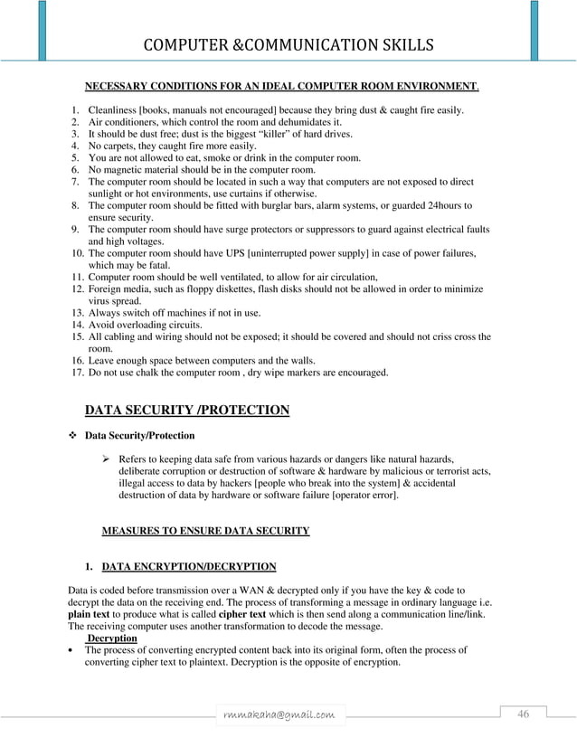 COMMUNICATION & COMPUTER SKILLS | PDF