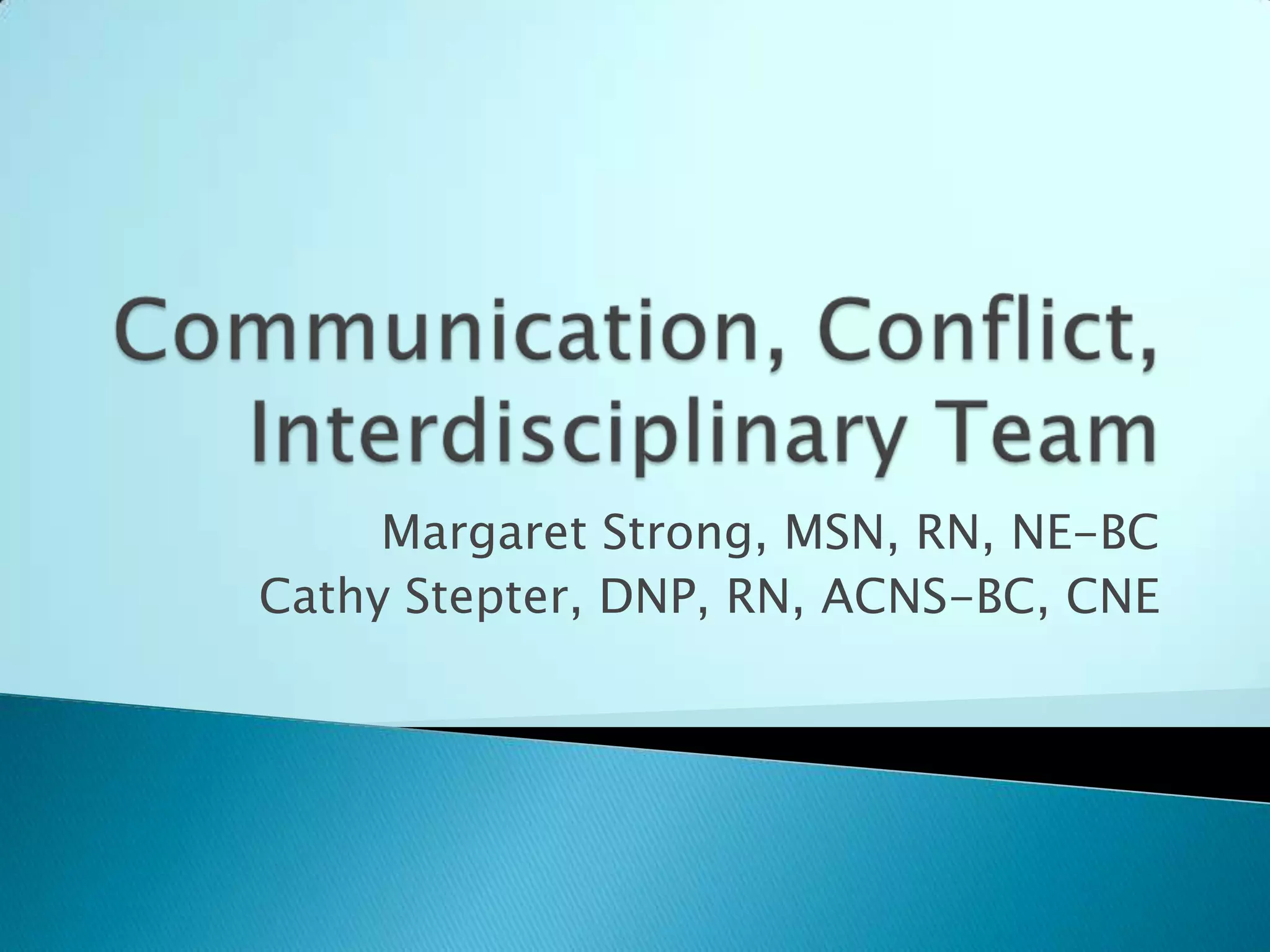 Communication conflict interdisciplinary_team | PPT